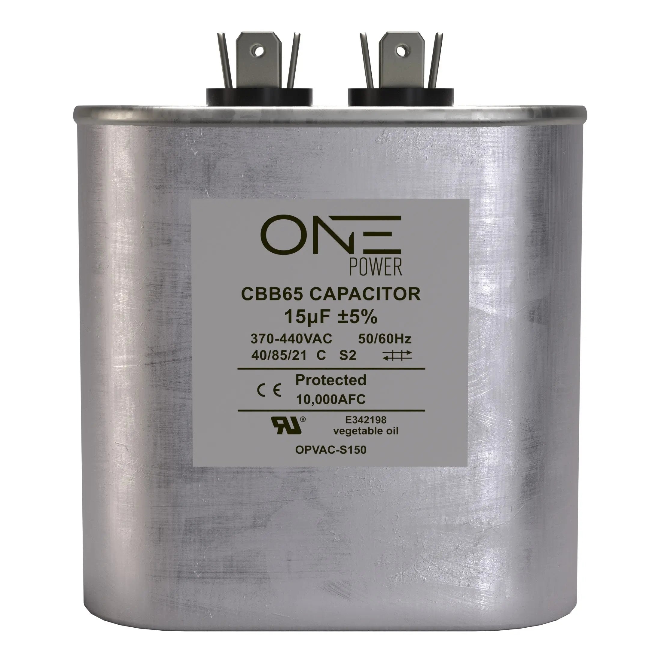 ONE Power 15-MFD, 370V or 440V Single Run A/C Capacitor 15 uF CBB65B ...